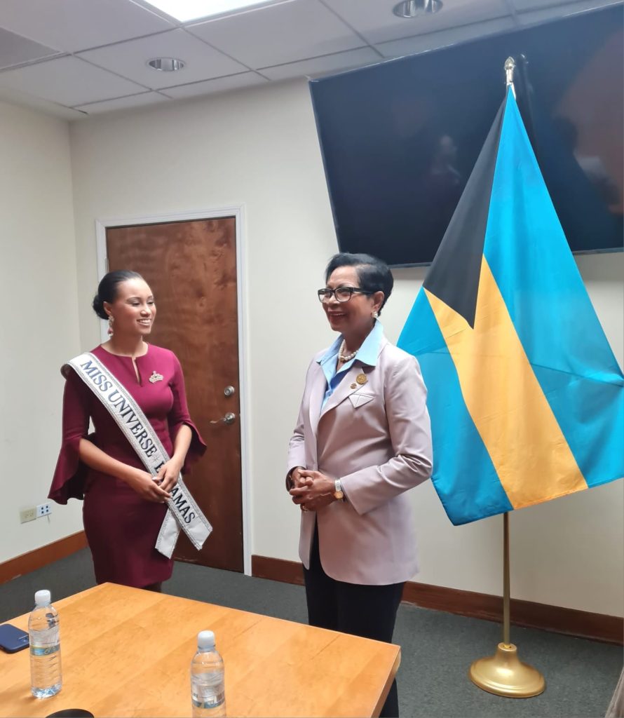 MISS UNIVERSE BAHAMAS 2023 PAYS COURTESY CALL ON FIRST LADY ANN MARIE ...